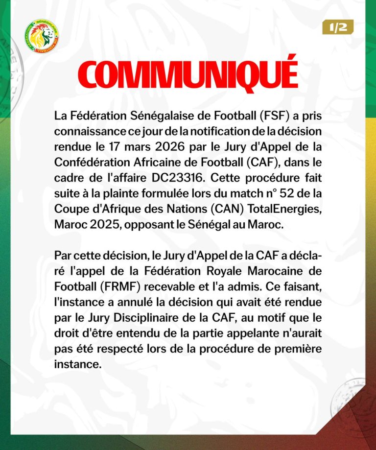 CAN 2025 : le Sénégal au TAS — que peut changer Lausanne